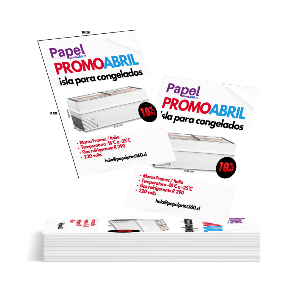 Flyer o Folleto mediano 10 x 14 cm - Papel print Chile